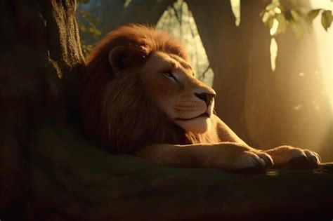 Premium Ai Image Lion In Nature In The Reserve Neural Network Ai Generated