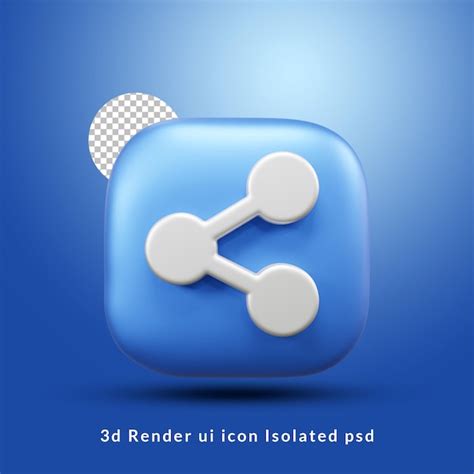 Premium Psd Share Ui Icon 3d Render Isolated
