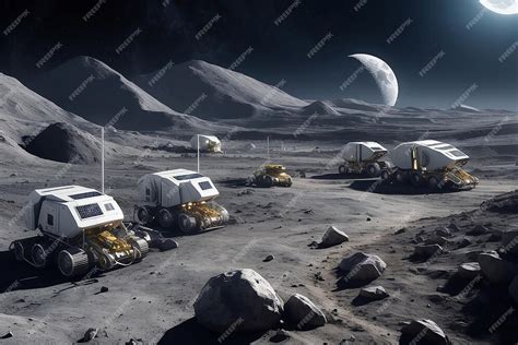 Sustainable Lunar Mining Colony Premium Ai Generated Image