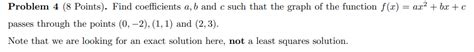 Solved Problem 4 8 Points Find Coefficients Ab And C
