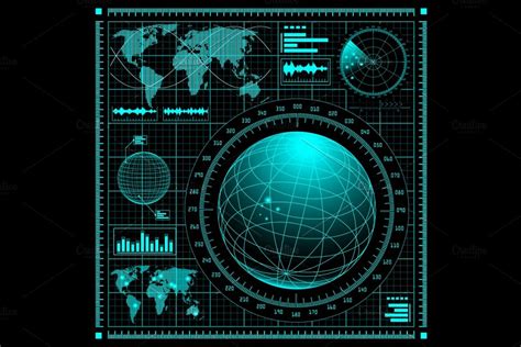 Vector Radar Screen Hud Interface Pre Designed Photoshop Graphics ~ Creative Market