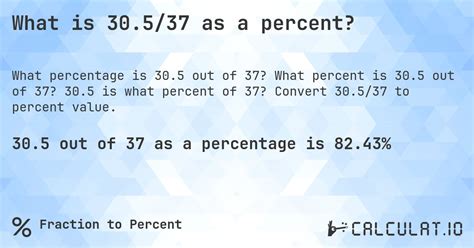 What Is 30 5 37 As A Percent Calculatio