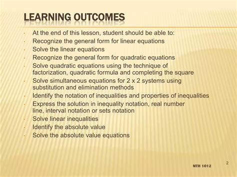 Chapter EQUATIONS AND INEQUALITIES PPTX Physics Science