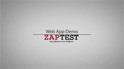 Zaptest For Web Testing Demo Youtube