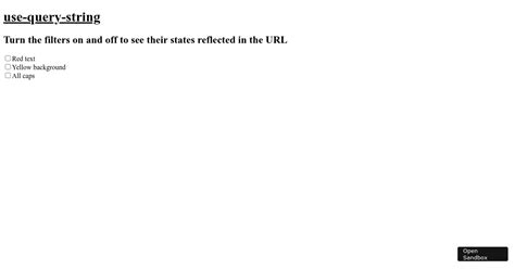 Use Query String Codesandbox
