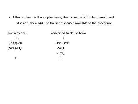 Resolution In The Propositional Calculus Pptx