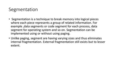 Operating System Memory Management Pptx