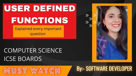 Mastering User Defined Functions Complete Icse Computer Science