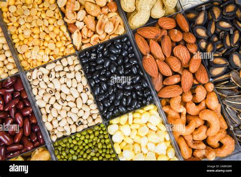 Select Different Whole Grains Beans And Legumes Seeds Lentils And Nuts