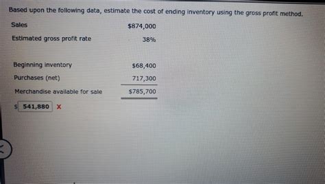 Solved Based Upon The Following Data Estimate The Cost Of