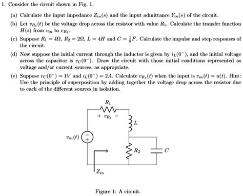Solved Consider The Circuit Shown In Fig 1 A Calculate The Input