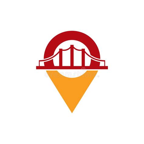 Company Logo Combination Of Bridge And Pin Logo Design Vector Logos