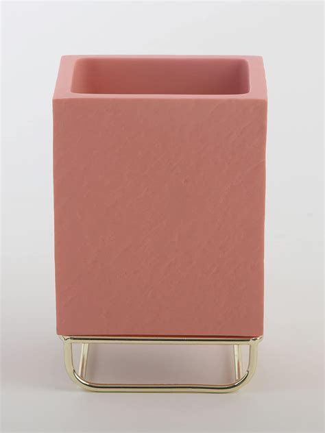 Buy Home Centre Color Refresh Essence Pink Polyresin Tumbler With Metal Stand Bathroom