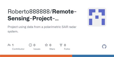 Github Roberto888888remote Sensing Project Polarimetric Sar Project