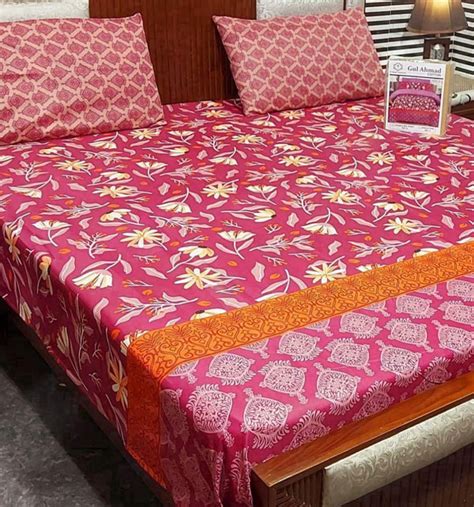 King Size Printed Cotton Salonica Bed Sheet Code16159 Bridalcollectionpk