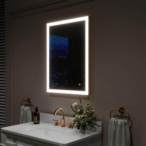 Angeles Home 24 In W X 32 In H Rectangular Aluminum Framed Led Anti