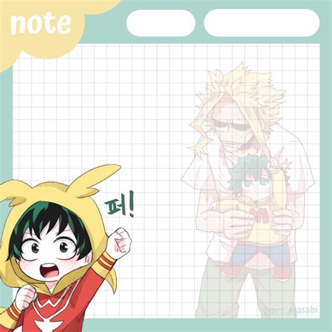 Deku Notes Pegatinas Bonitas Notas Bonitas Pegatinas Kawaii
