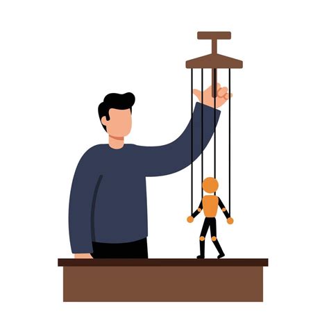 Puppet Manipulation By A Person With Flat Design Style Art Dqde