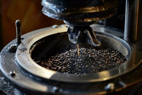 Coffee Roaster Pouring Roasted Coffee Beans Into Cooling Tra