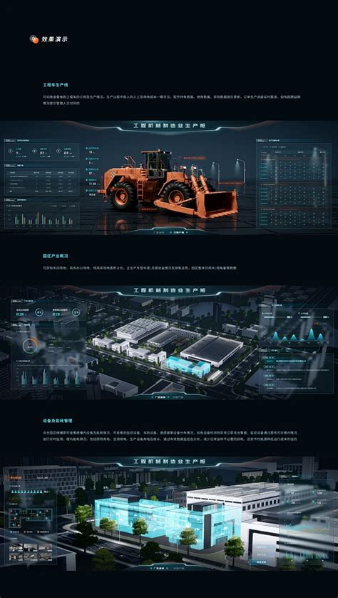 「easyv」数字孪生x数据可视化｜工程机械制造业可视化设计 花瓣网