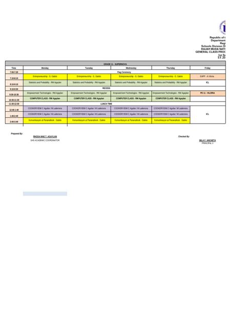 General Class Program 2024 2025 Pdf Reading Process