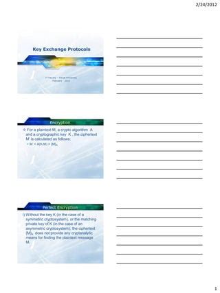 Part Key Exchange Protocols PDF