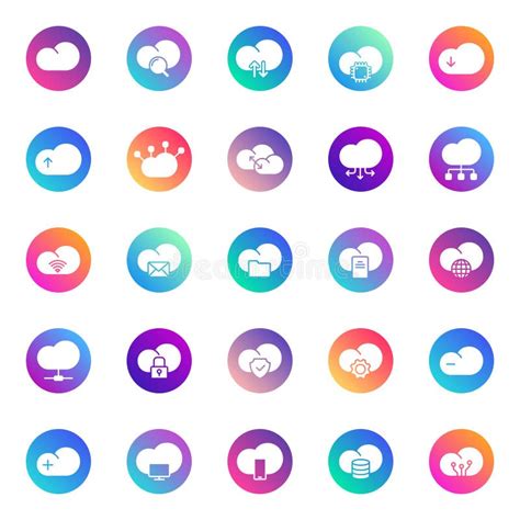 Cloud Computing Vector Icons Stock Illustration Illustration Of Hosting Business 335854506