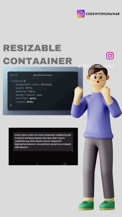 Resizable Container Html Css Javascript React Webdesign
