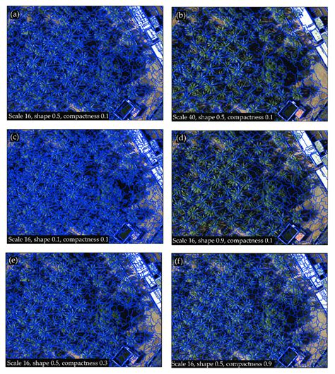 image segmentation results based on different mrs parameter settings