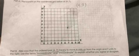 solved part a plot a point on the coordinate grid below at[coordinate