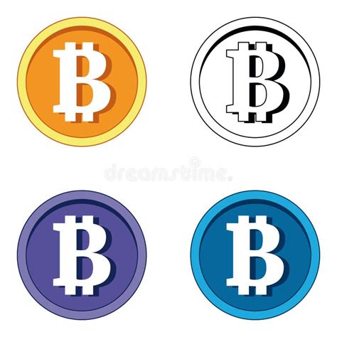 Bitcoin Crypto Currency Blockchain Flat Logo A Colored Triangular Background Set Block Chain