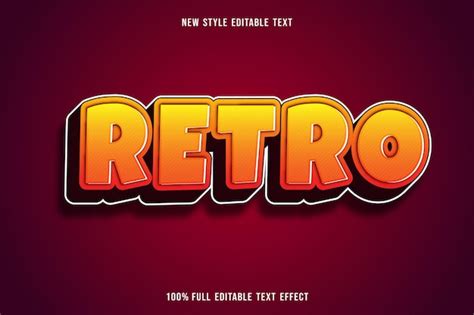 Premium Vector Editable Text Effect Retro Color Yellow And Brown