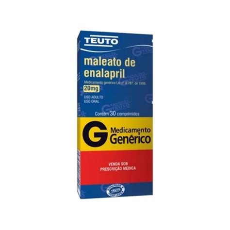 Maleato De Enalapril 20mg C30 Comprimidos Teuto Teuto Brasileiro S