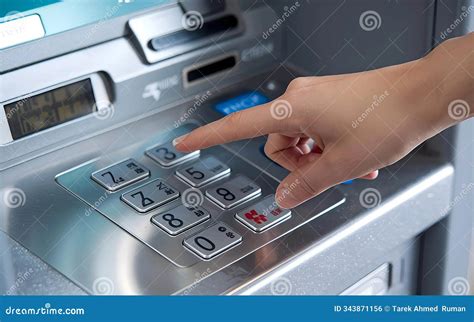 Hand With Atm Keypad Outline Icon Vector Illustration 144472326