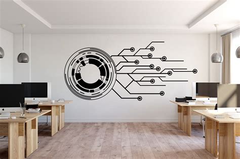 Circuit Board Wall Decal Technology Wall Decal Office Wall Decal