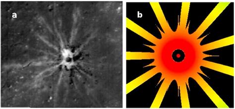 Comparison Between An Actual Rayed Crater And A Model Rayed Crater A