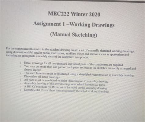 Solved Mec222 Winter 2020 Assignment 1 Working Drawings