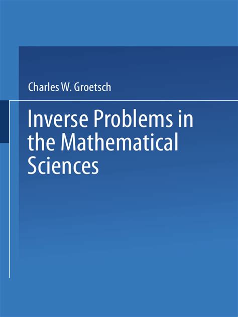 Groetsch Inverse Problems Pdf Inverse Problem Geometry