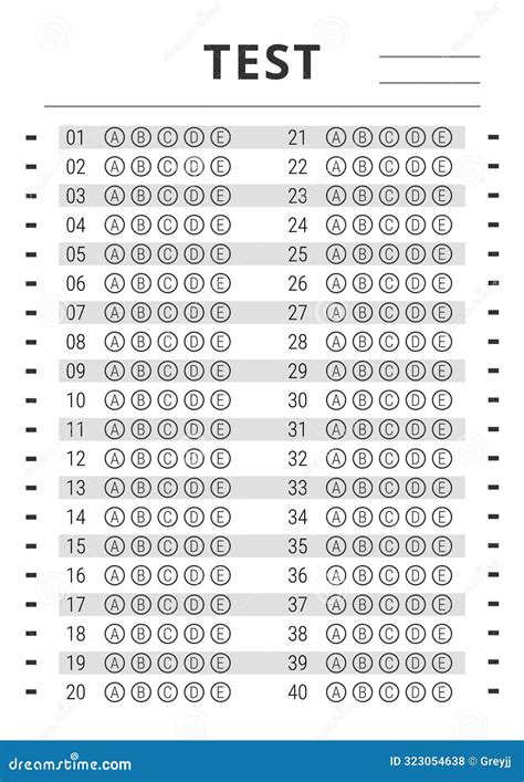 Template Of Test Sheet For Exam Stock Vector Illustration Of Isolated