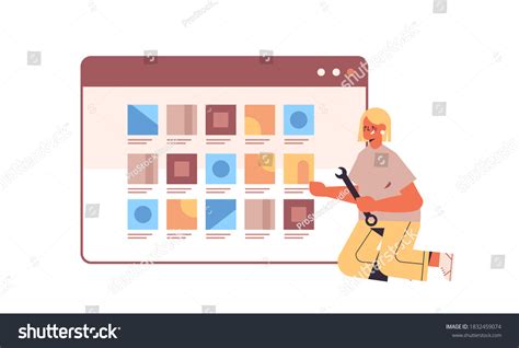 Web Developer Testing New App Features Stock Vector Royalty Free