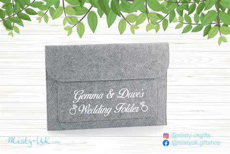 Personalised Wedding Notes Folder Organiser Misty Uk