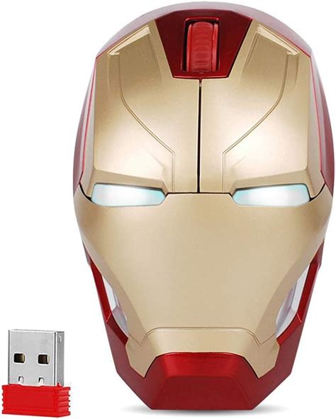 Vsvabefv Cool Wireless Mouse Iron Man Black Panther Star