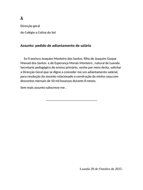 Modelo De Adiantamento De Salario Pdf Modelo De Adiantamento De Salario Pdf