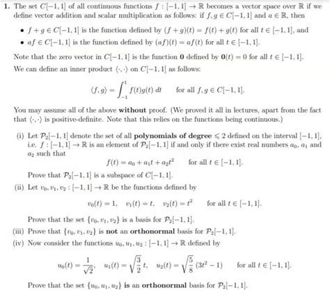 solved 1 the set c[ 1 1] of all continuous functions f