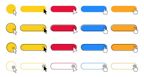 Cursor Pointer Click Button Web Ui Set Vector Art At Vecteezy