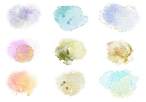 추상 수채화 얼룩 컬렉션 무료 벡터