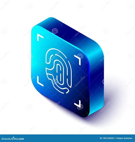Isometric Fingerprint Icon Isolated On White Background Id App Icon
