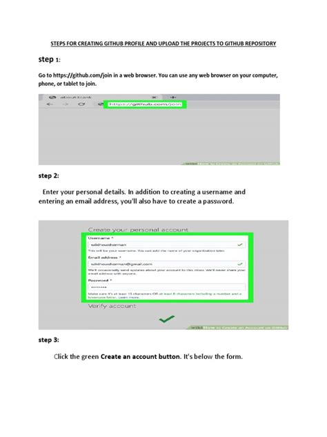 Steps For Creating Github Account 1647941230533 Pdf