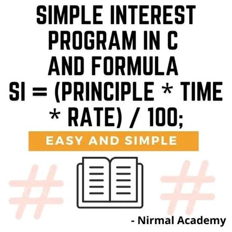 Simple Interest Program In C Program To Calculate Simple Interest