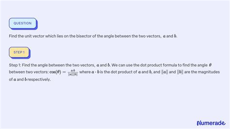 ⏩solvedfind The Unit Vector Which Lies On The Bisector Of The Angle